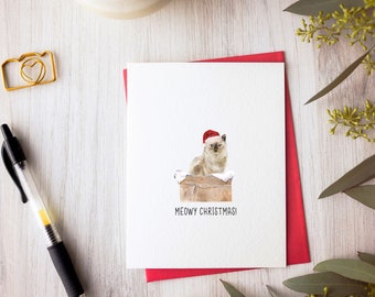 Ragdoll Cat Christmas Card - Etsy