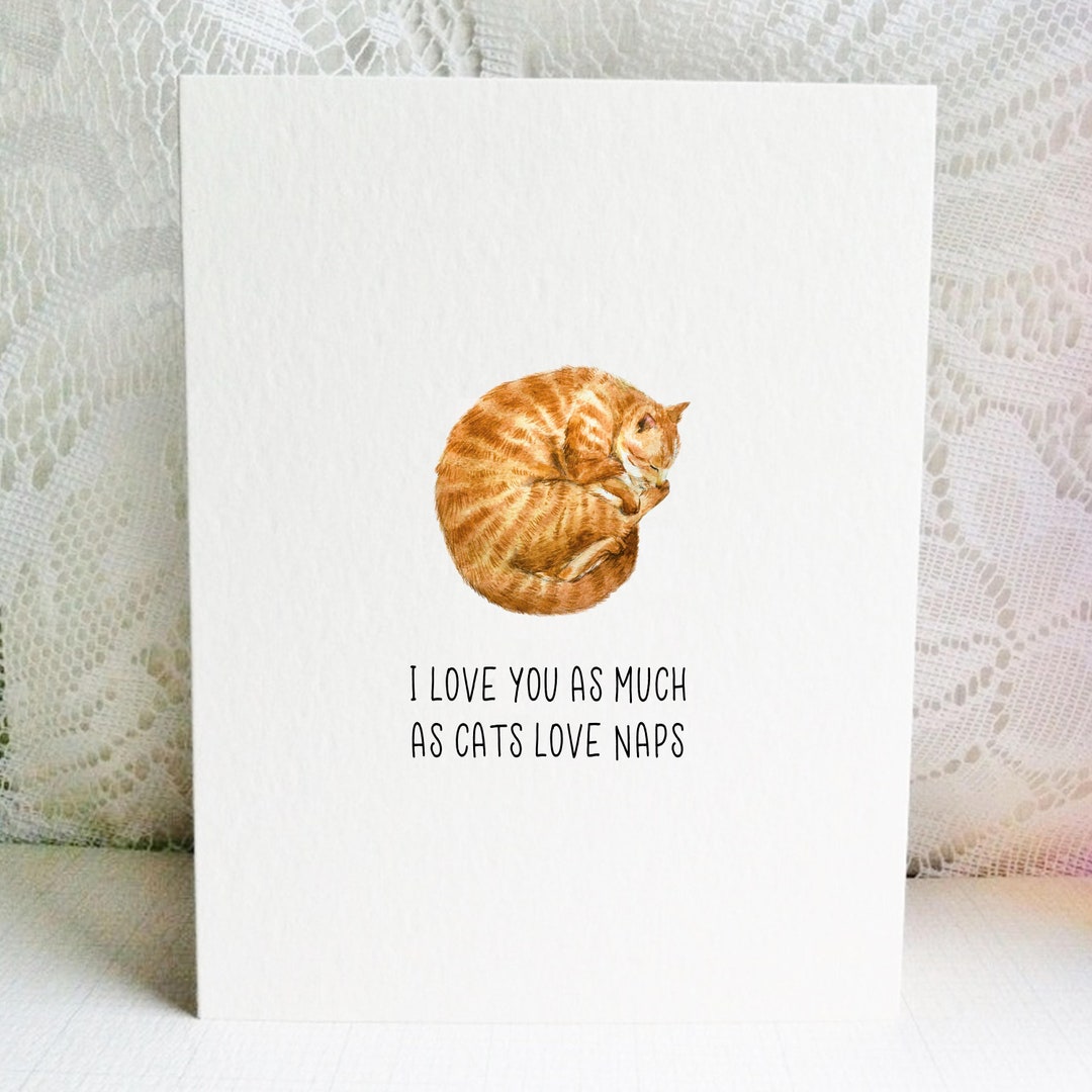Cat Lovers Valentine Ginger Cat Card Valentine Ginger Tabby Cat Card ...
