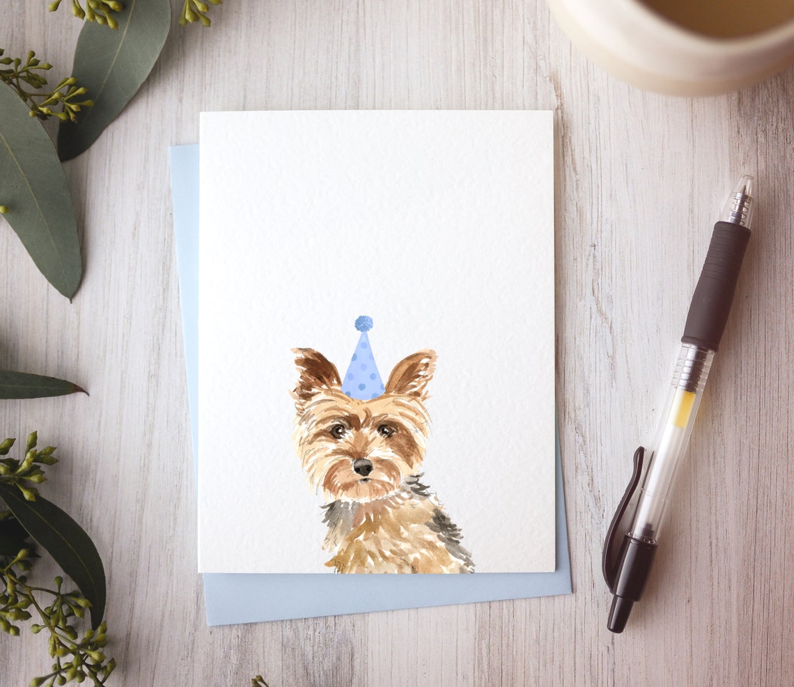 Yorkshire Terrier Card Card for Yorkie Lover Yorkie Birthday - Etsy