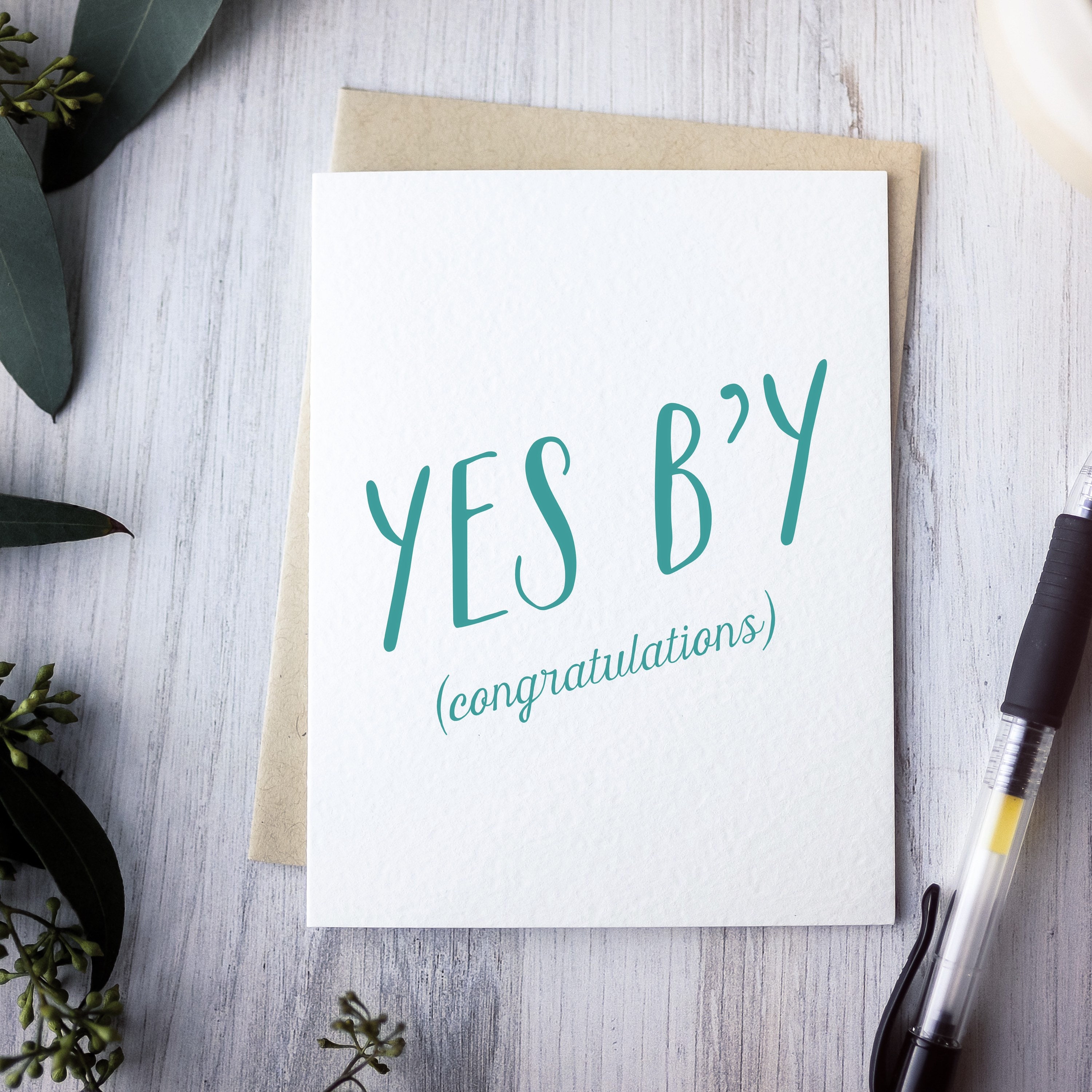 Yes by congratulations card yes by card Newfoundland card | Etsy