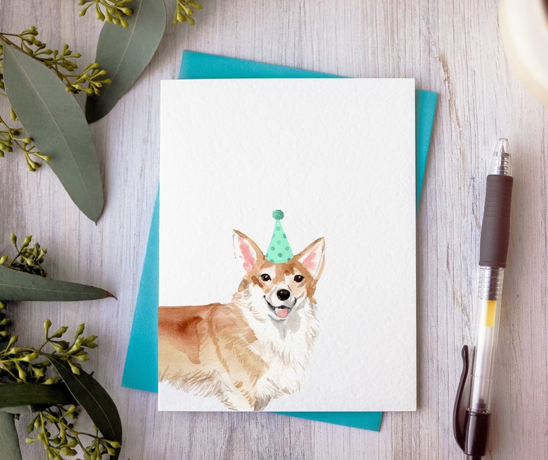 Corgi Card Corgi Birthday Card Dog Card Card for Dog Lover | Etsy