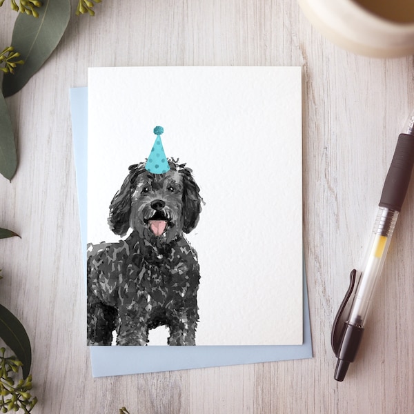 Black Labradoodle Birthday Card - Etsy