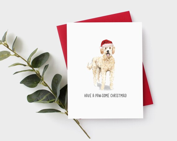 Golden Doodle Card Golden Doodle Christmas Card Doodle Card | Etsy