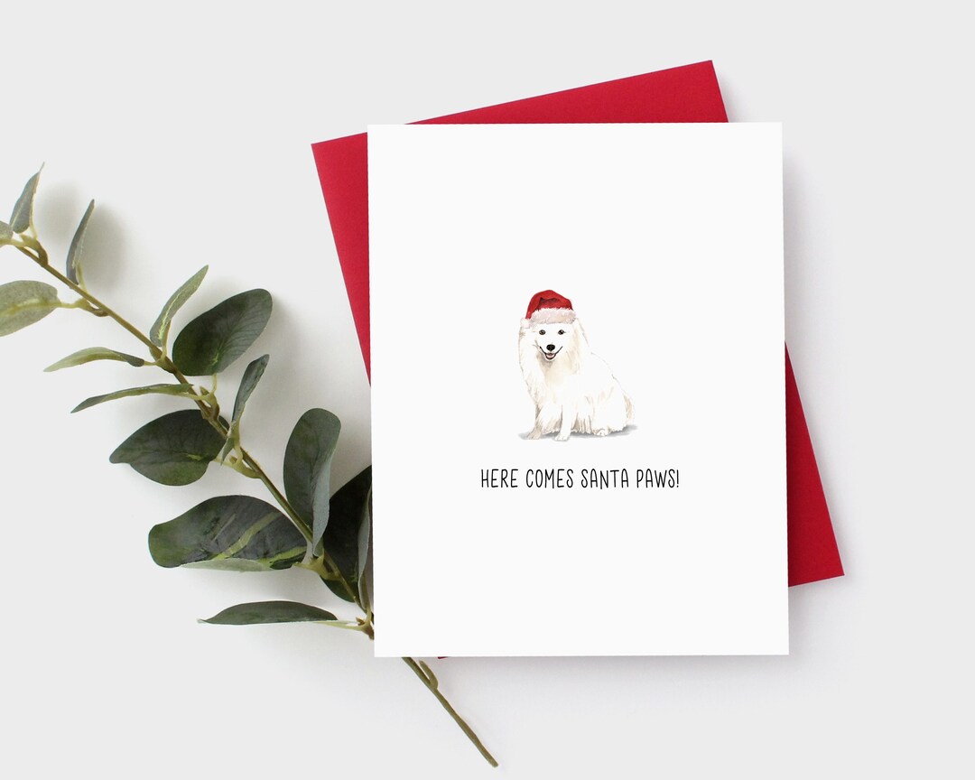 Japanese Spitz Christmas Card Spitz Card Dog Card Spitz - Etsy