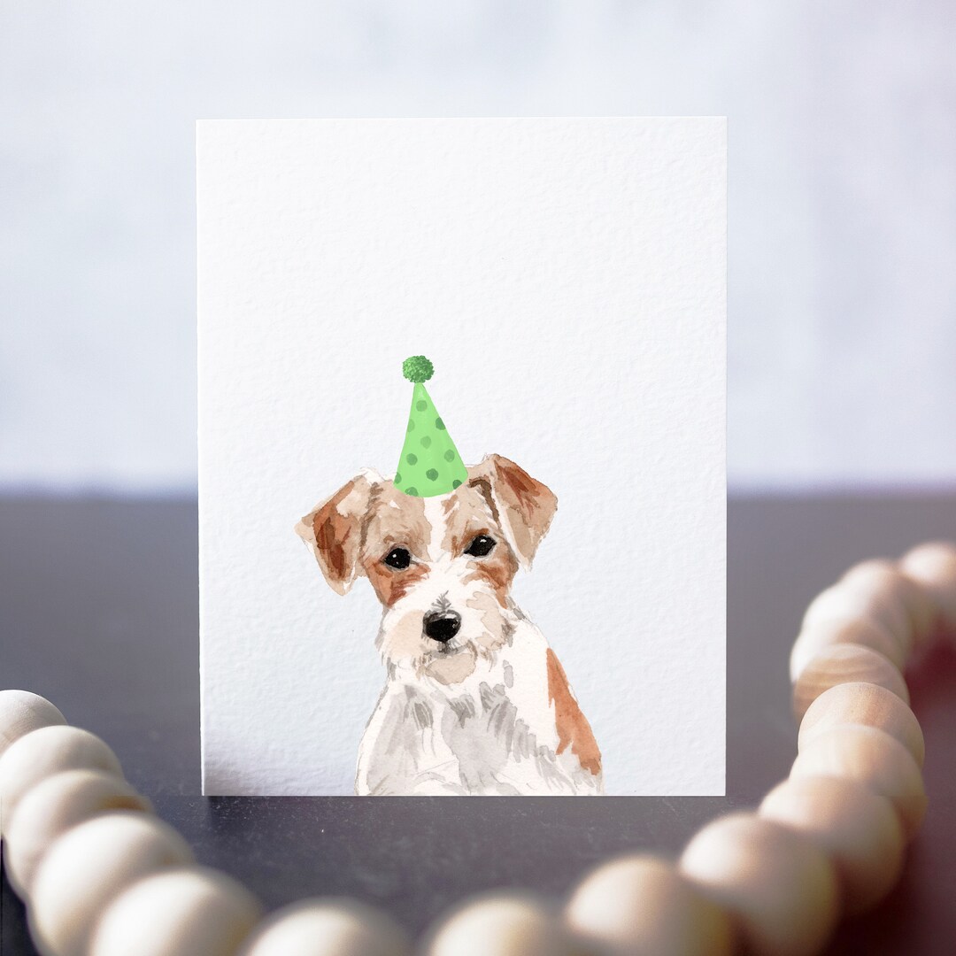Jack Russell Terrier Birthday Card, Jack Russell Art, Dog Notecard ...