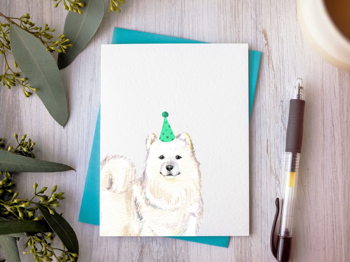 Samoyed Birthday Card Samoyed Card Card for Dog Sitter Card | Etsy