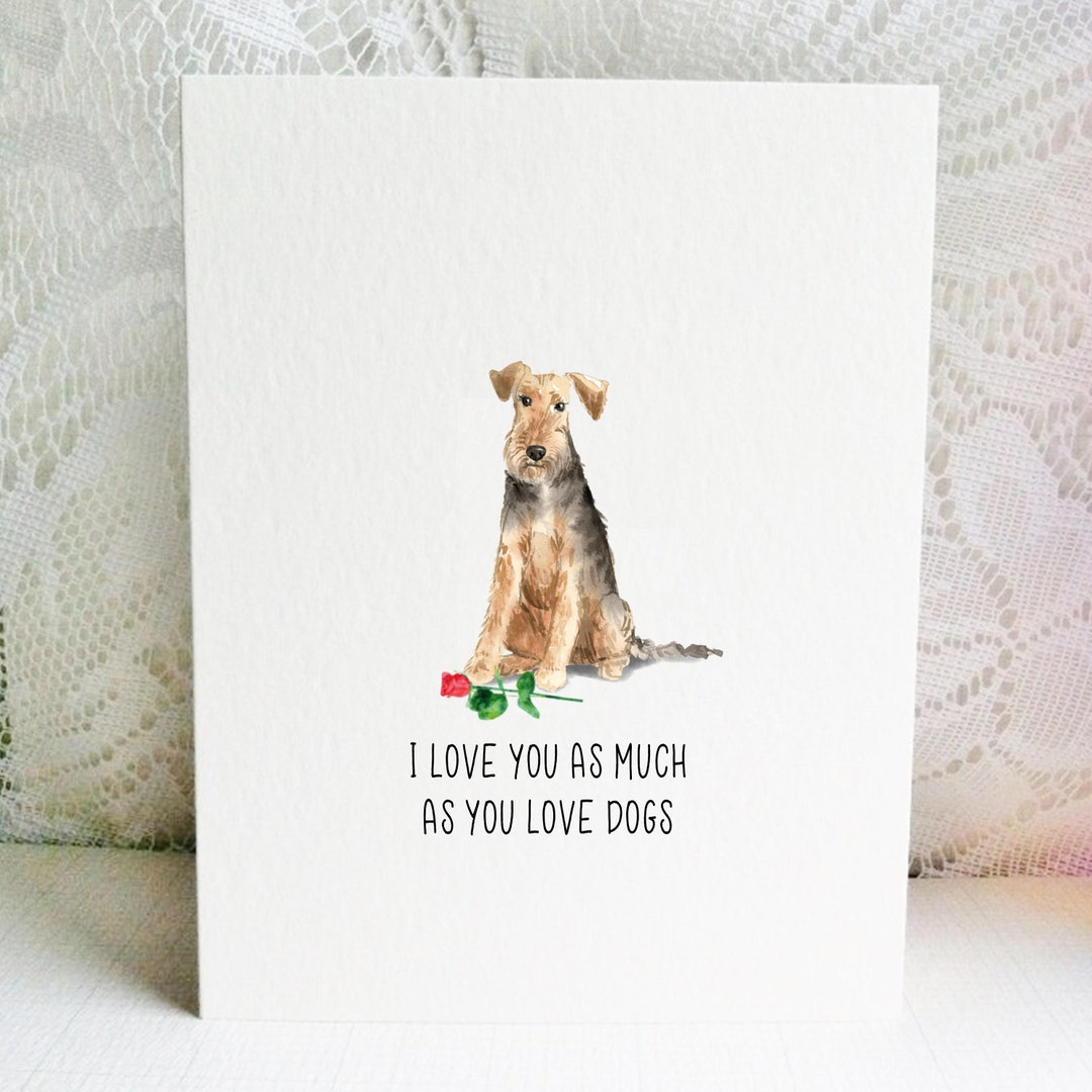Welsh Terrier Card Welshie Dog Card Valentine's Day Card - Etsy
