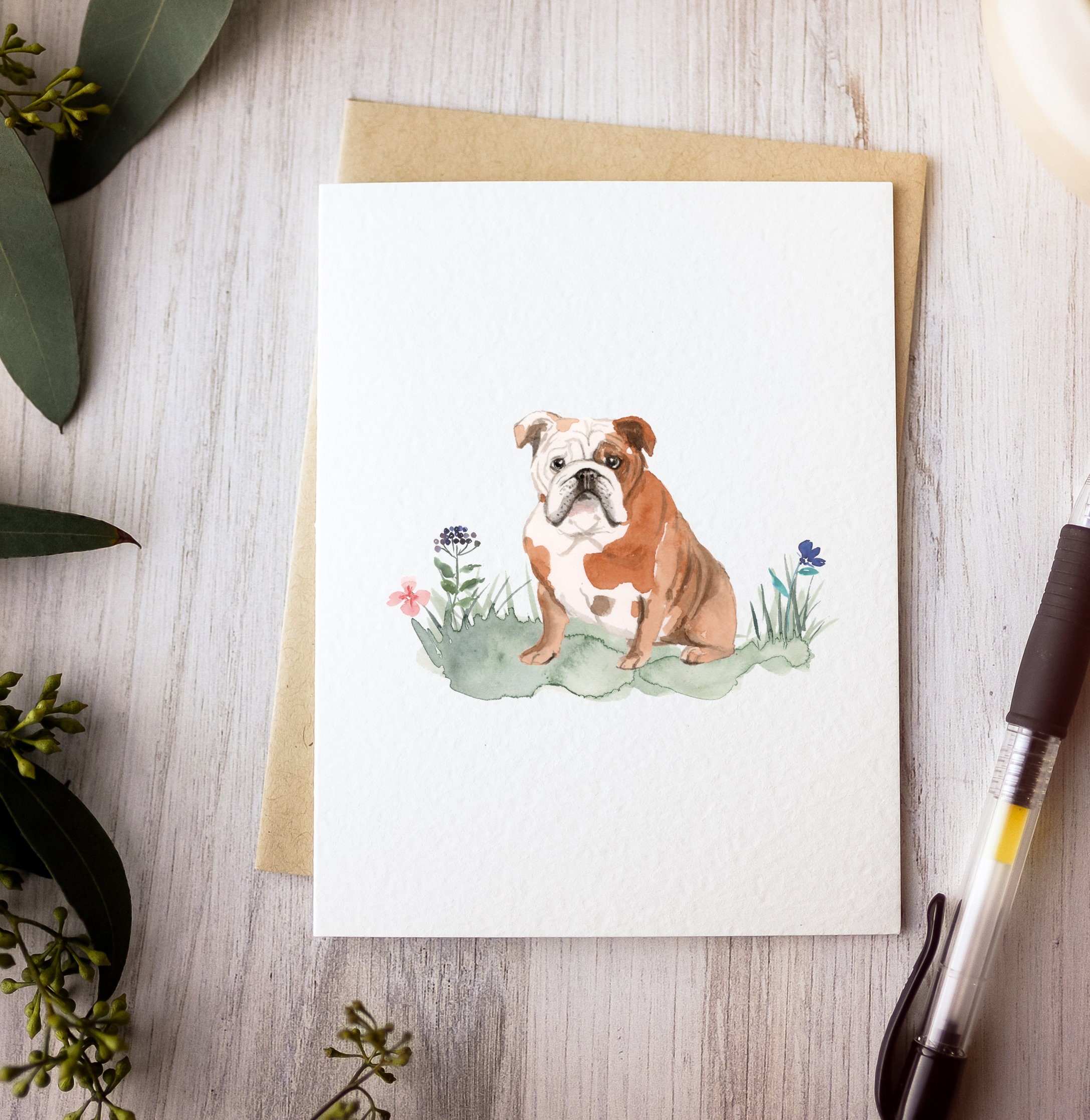 English Bulldog Card Card for Dog Owner Dog Card English - Etsy Canada