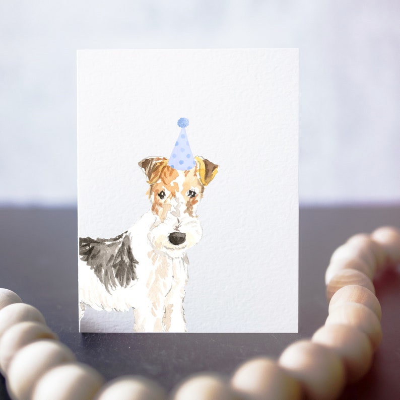 Fox Terrier Birthday Card Wire Haired Fox Terrier Dog Card - Etsy
