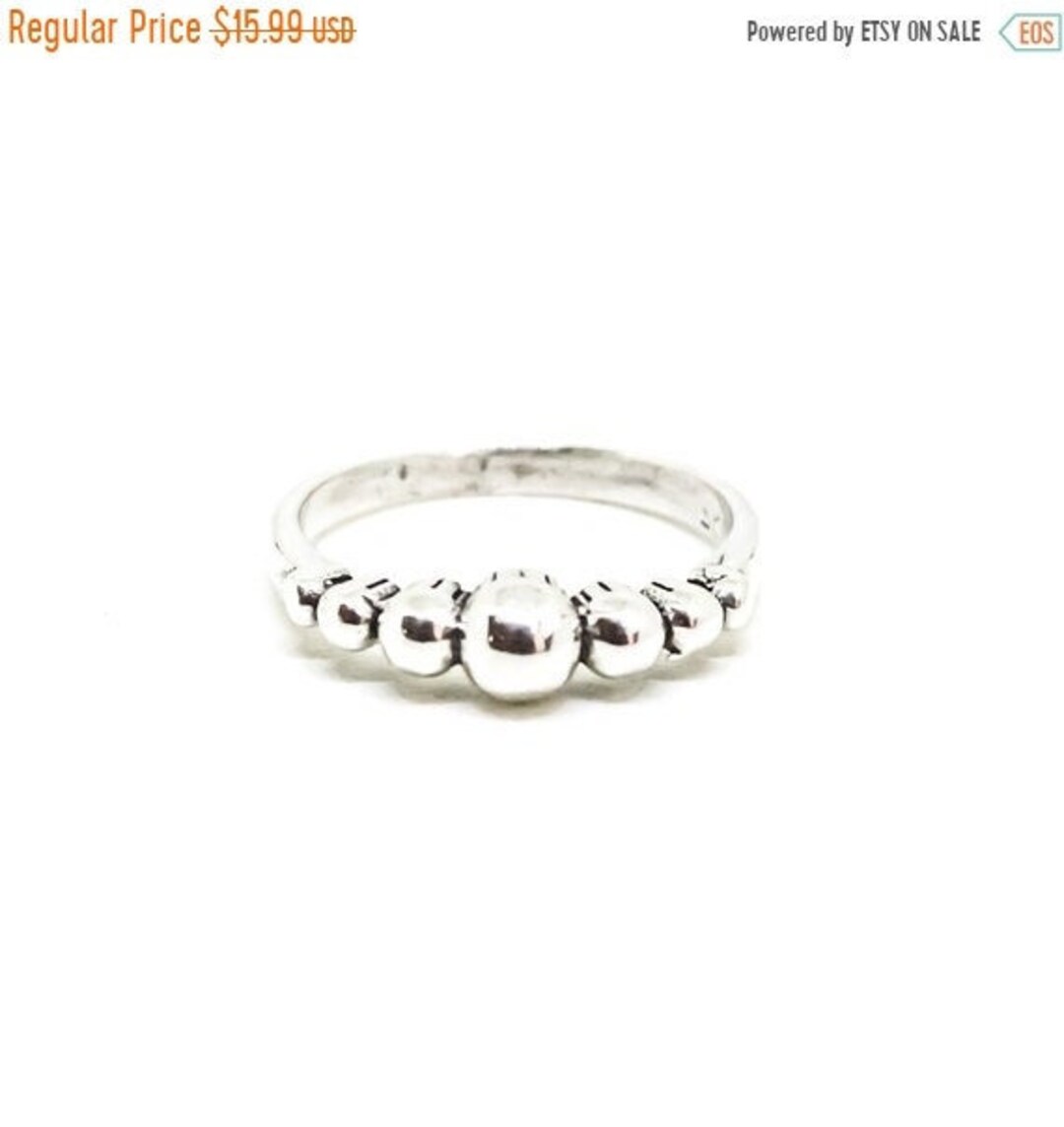 Special Sale Sterling Silver Pebble Ring Delicate Ball Ring - Etsy