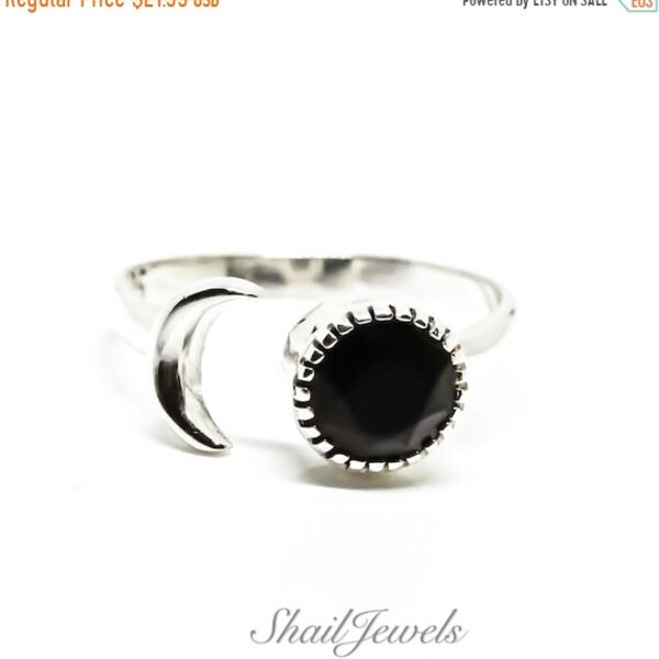 Mens Black Moon Ring - Etsy