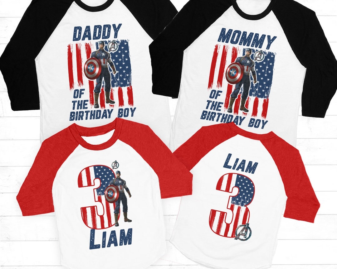 Captain America Birthday Shirt, Personalized Captain America Shirts ...