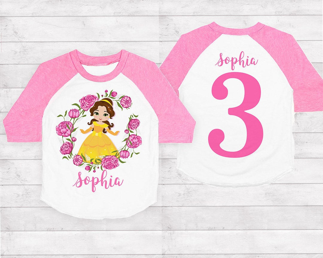 Belle Birthday Shirt, Princess Belle Shirt, Belle Girls Shirt, 3rd ...