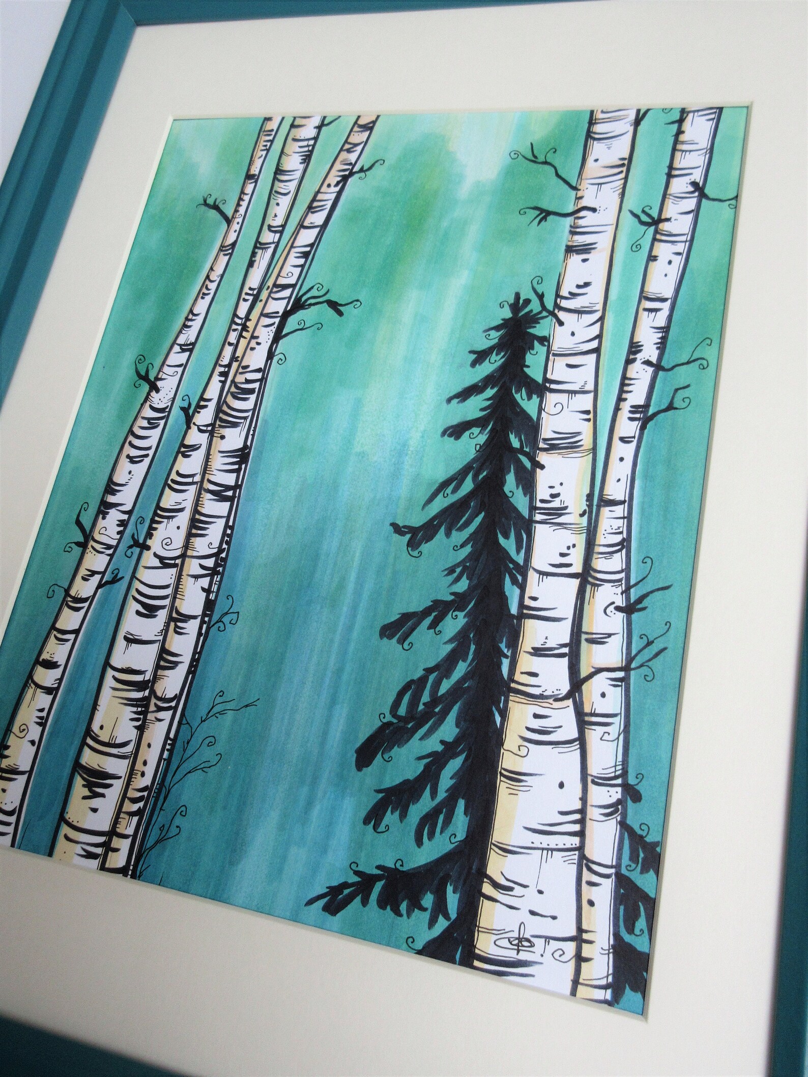 8 X 10 Birch Tree Illustration Birch Tree Drawing Nature - Etsy Canada