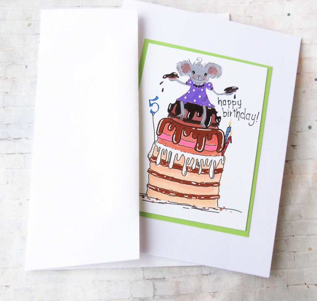 Cute Mouse Birthday Card, Cards for Birthdays,cute Greeting Card, Mouse ...