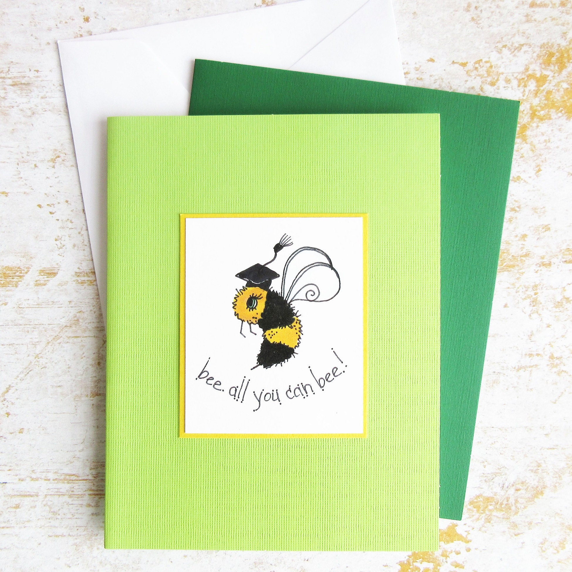 Bumblebee Cards grad cards bee illustration bee cards | Etsy