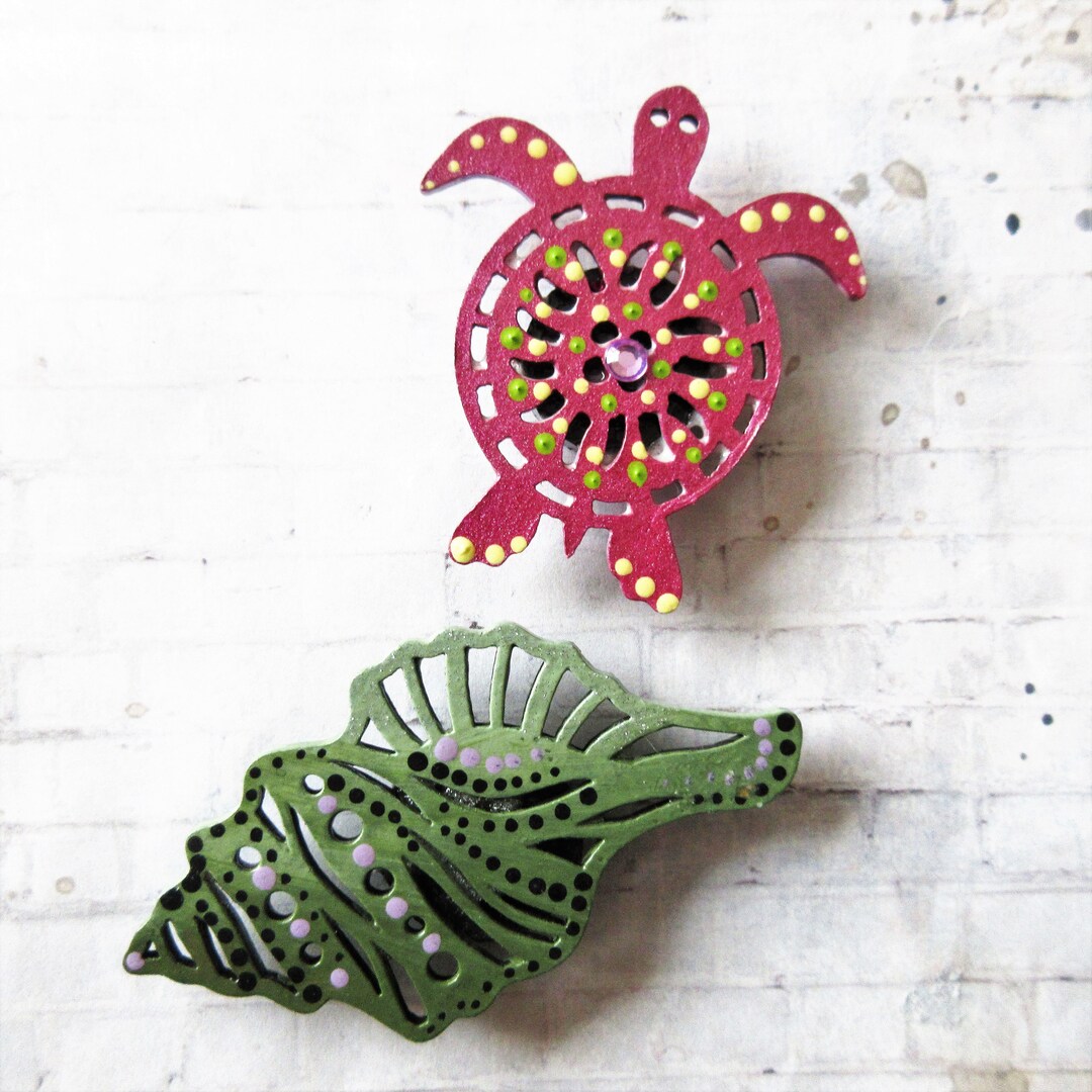 Turtle Magnets, Sea Animal Magnets, Ocean Decor, Turtle Decor, Seaside ...