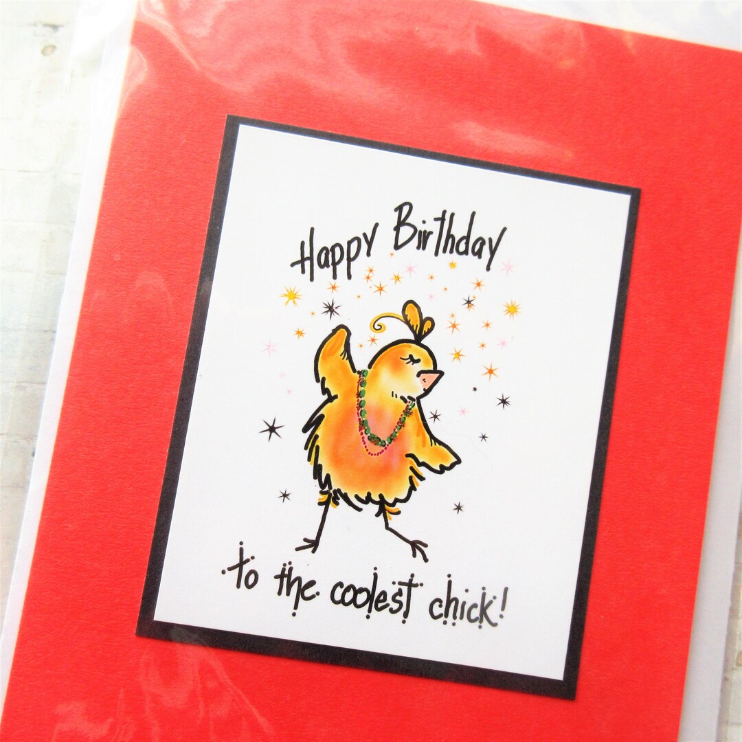 Cool Chick Birthday Card, Cards for Girls, Chicken Cards, Chick Pun ...