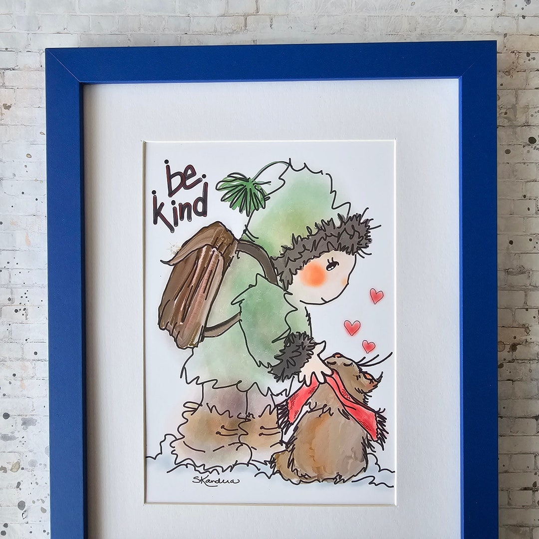 Cute 'be Kind' Art Print, Cute Art, Whimsical Decor, Nursery Decor ...