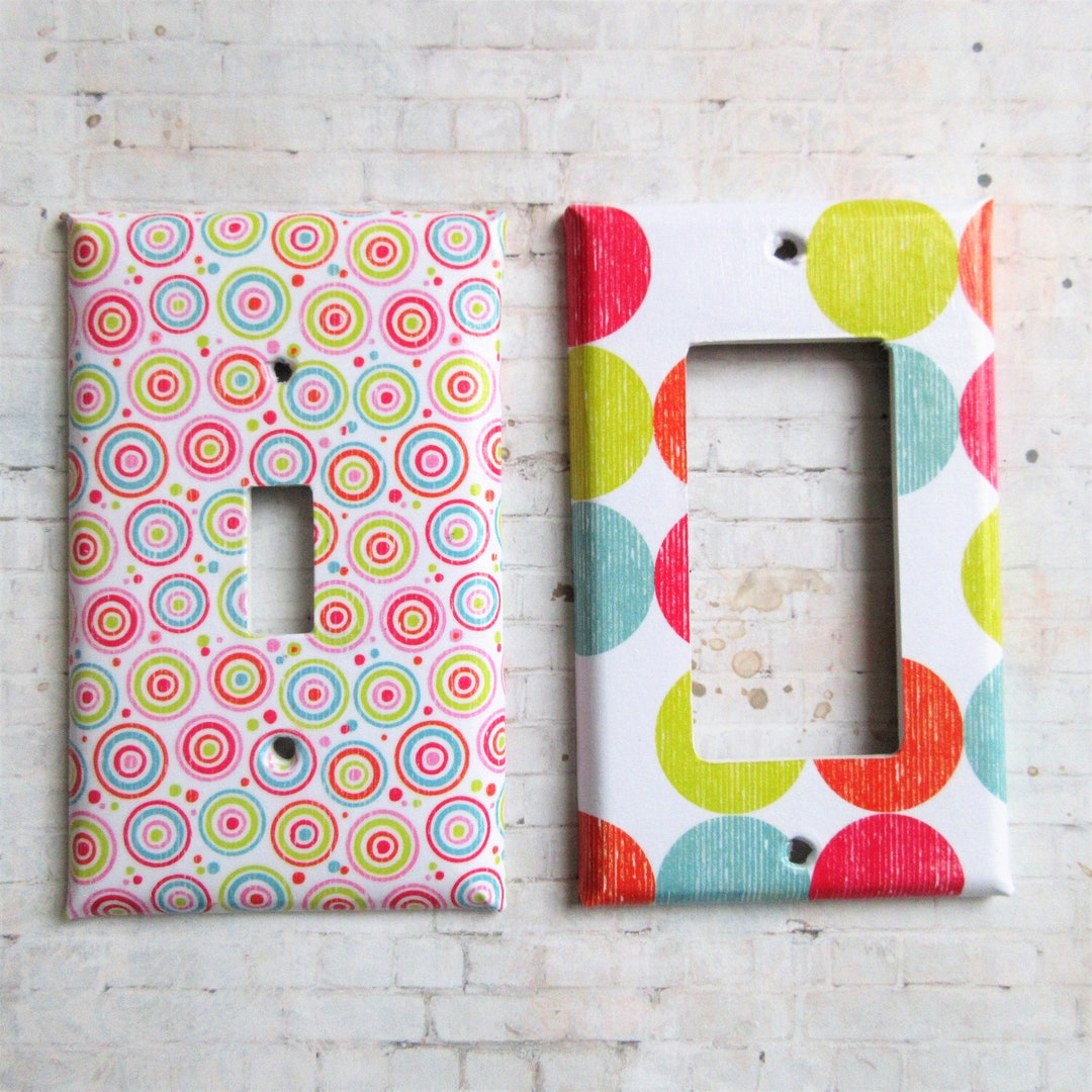 Bright Colourful Switchplates Circle Design Lightswitch - Etsy