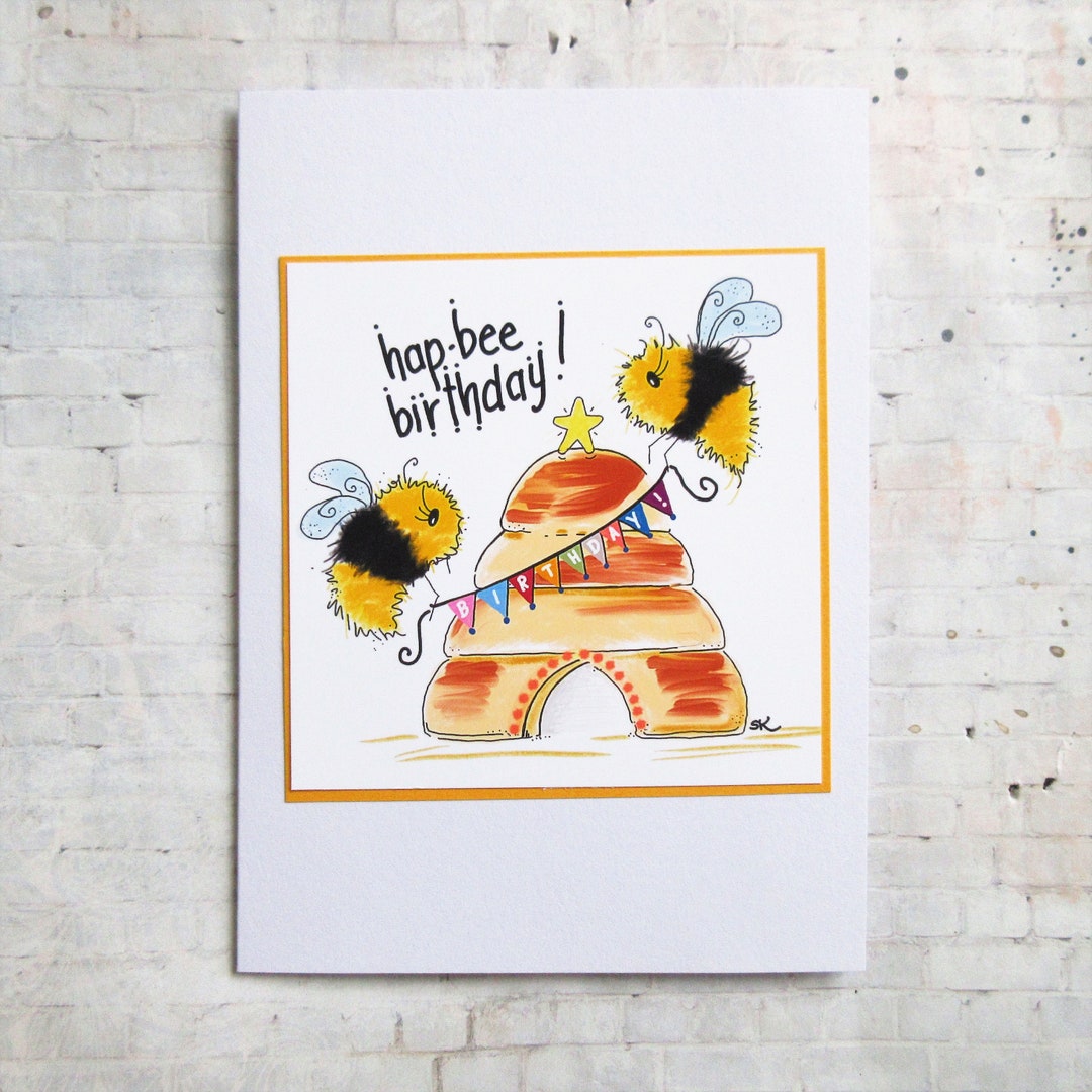 Bumblebee Cards, Bee Art, Bee Illustration, Bee Birthday Cards, Bee ...