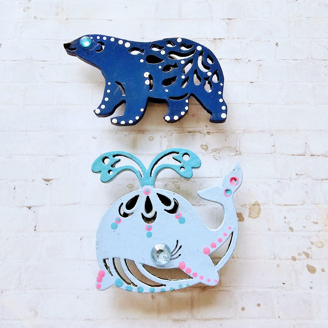 Polar Bear Magnets, Sea Animal Magnets, Ocean Decor, Arctic Animal ...