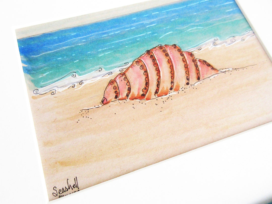 Seaside Art, Beach Drawings, Ocean Decor, Starfish Art, Pen and Ink ...