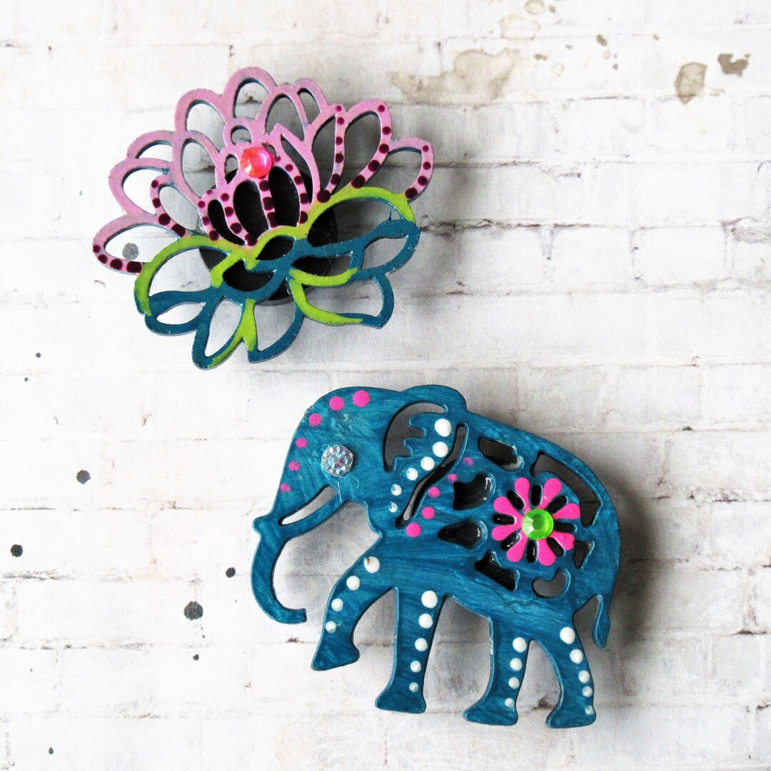 Elephant Magnets, 2 Pack Magnets,decorative Magnets,fridge Magnets ...