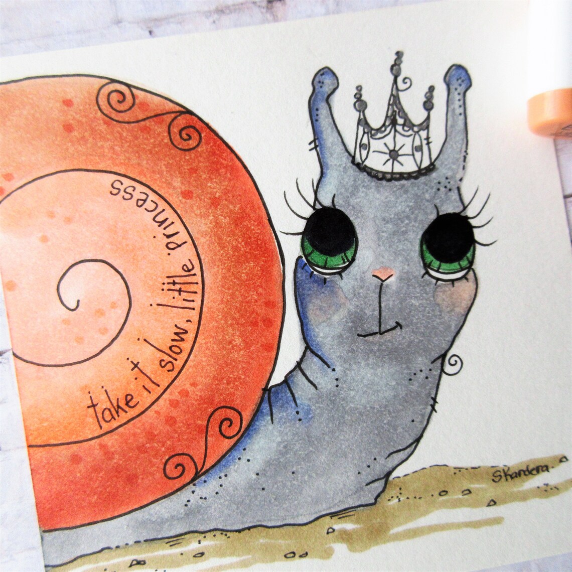 Snail art snail illustration hand drawn whimsical decor bug | Etsy