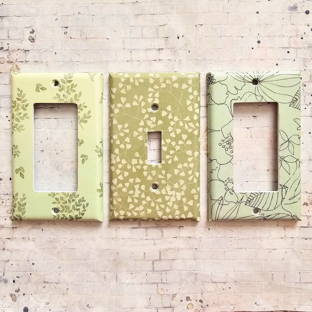 Sage Green Botanical Theme Switchplates, Floral Lightswitch Cover ...