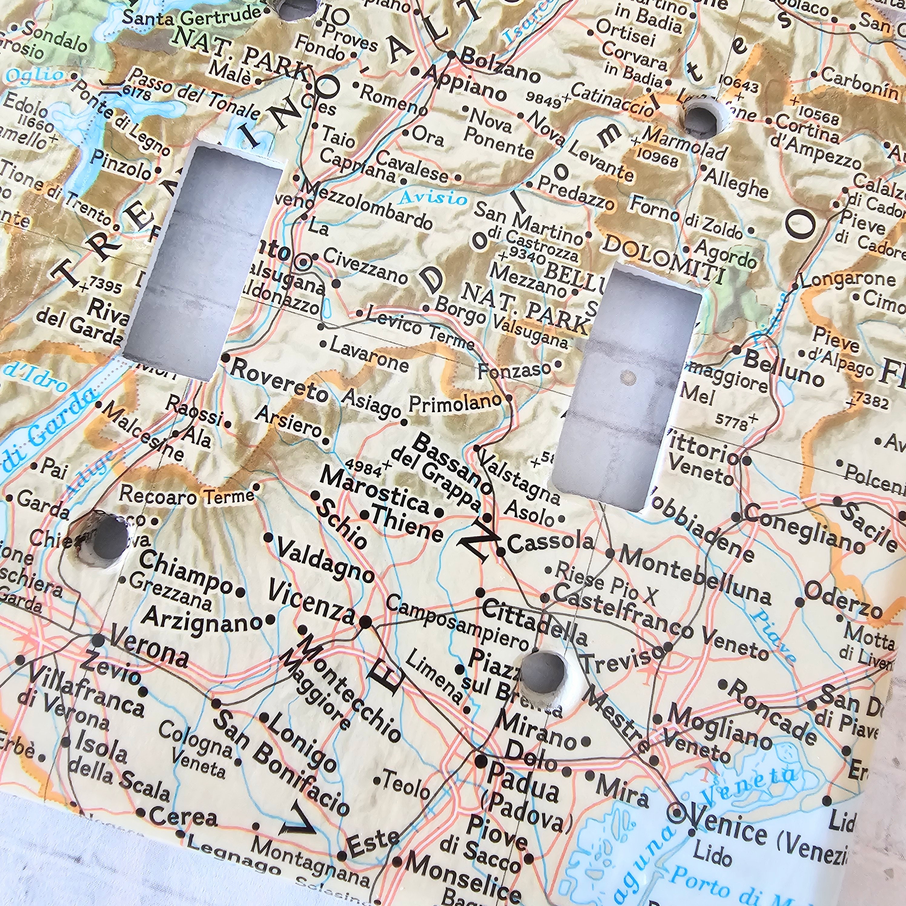 Europe Map Light Switch Cover: Italy, Spain, Travel Decor - Etsy