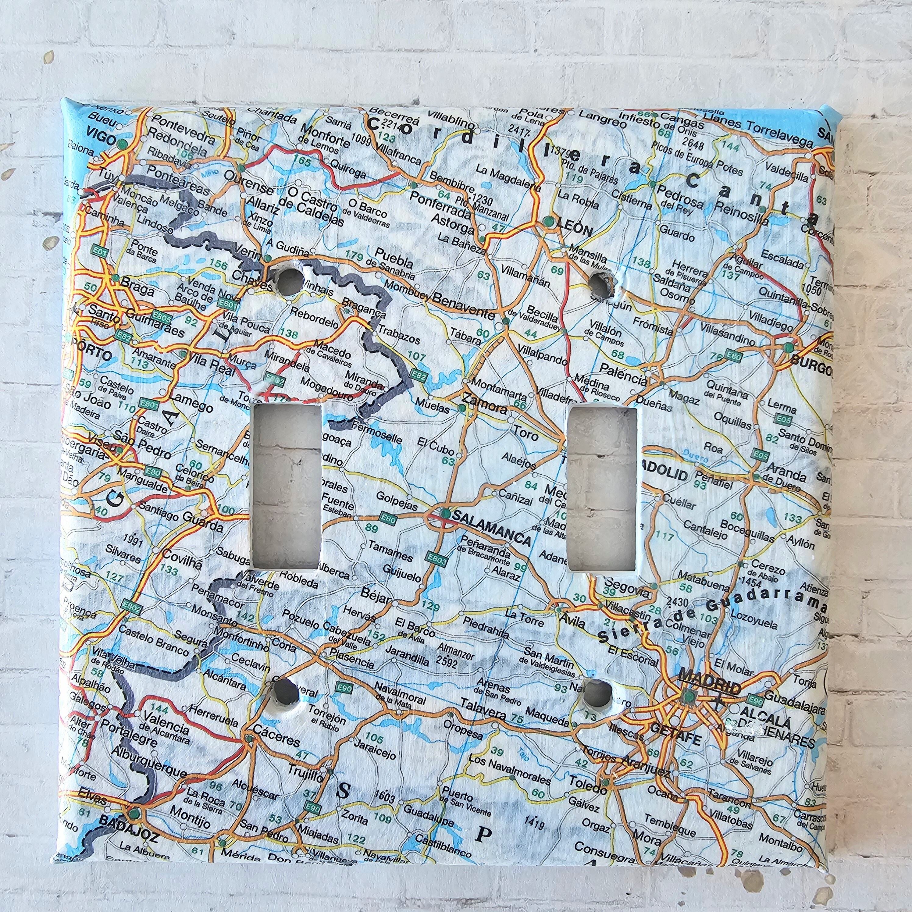 Europe Map Light Switch Cover: Italy, Spain, Travel Decor - Etsy