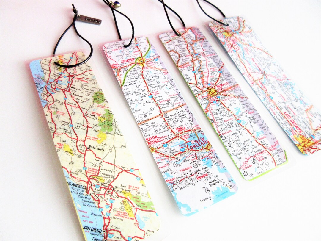 Handmade Map Bookmarks, State Accessories, Map Decor and Gifts, Gift ...
