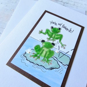 Cute Frog Card, Frog Art, Whimsical Teacher Card, Handmade Cards, Blank ...