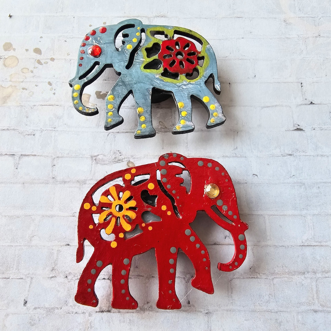 Elephant Magnets, 2 Pack Magnets, Decorative Magnets, Fridge Magnets ...