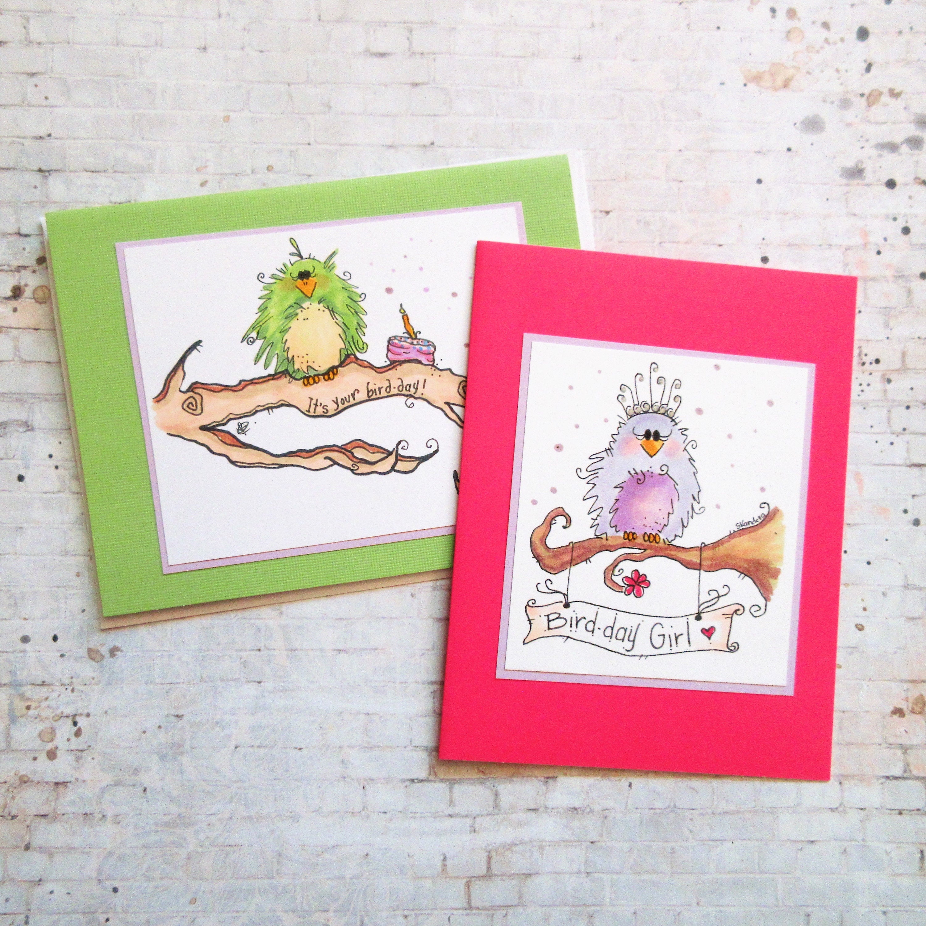 Greeting cards whimsical birthday cards handmade cards bird | Etsy