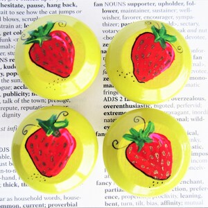 Decorative Painted Cabinet Knobs, Strawberry Art, Colourful Drawer ...