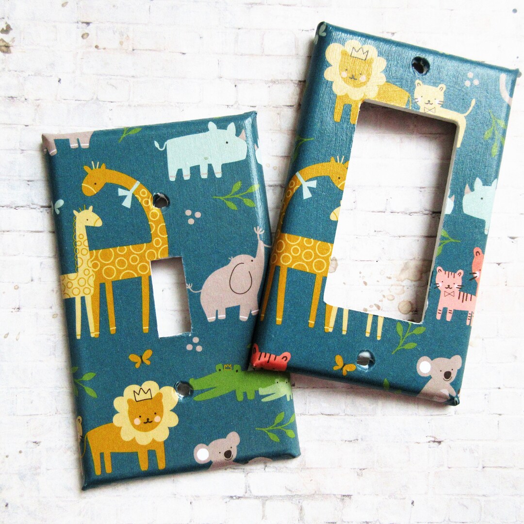 Handcrafted Jungle Animal Light Switch Cover: Nursery Decor - Etsy