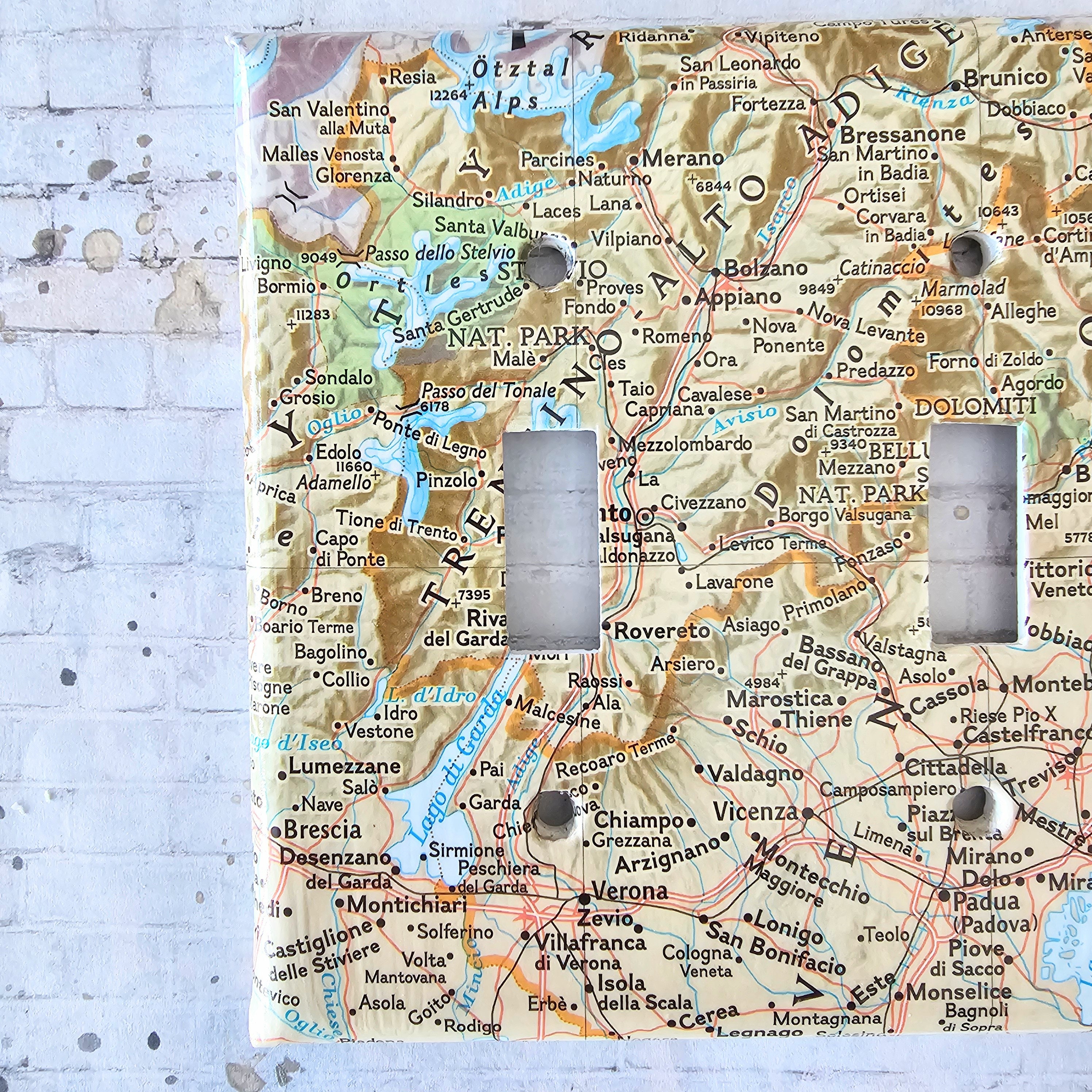 Europe Map Light Switch Cover: Italy, Spain, Travel Decor - Etsy