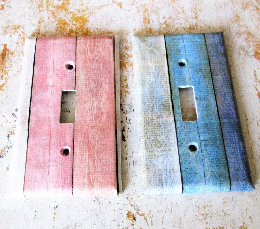 Colourful Switchplates, Farmhouse Decor, Lightswitch Covers, Barnboard ...
