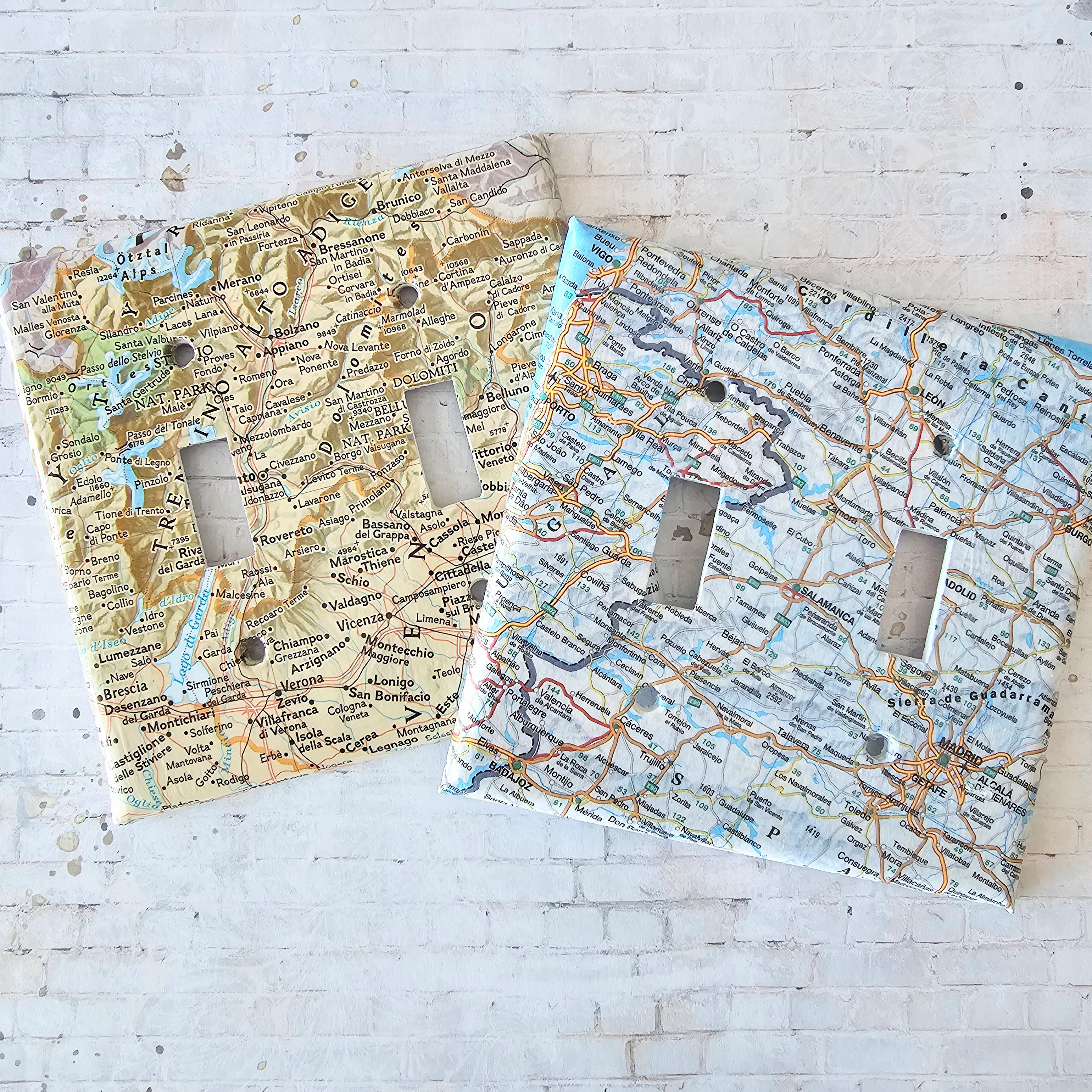 Europe Map Light Switch Cover: Italy, Spain, Travel Decor - Etsy
