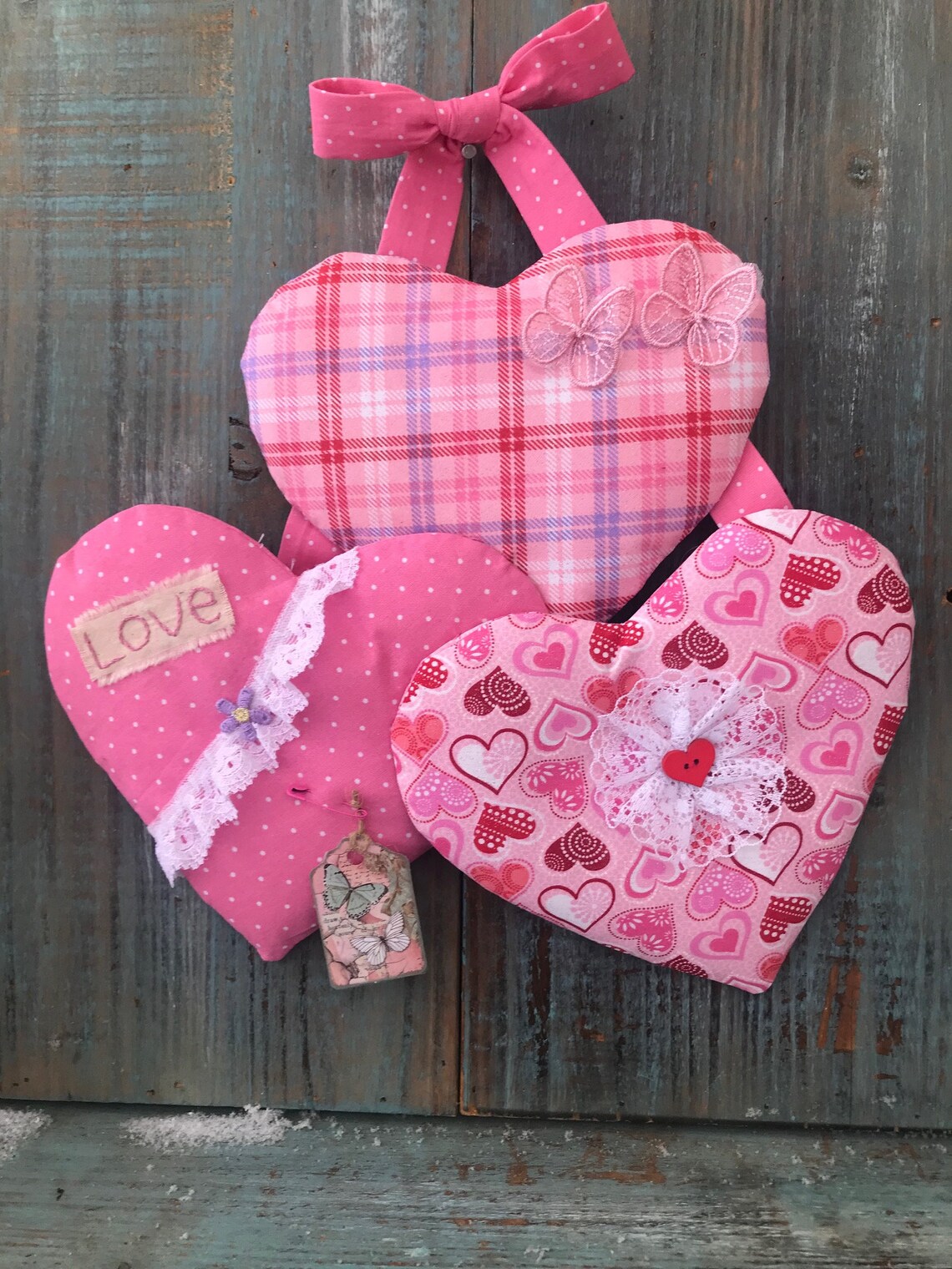 Valentine Hearts Door Hanger-wall Decor-valentine Gift - Etsy