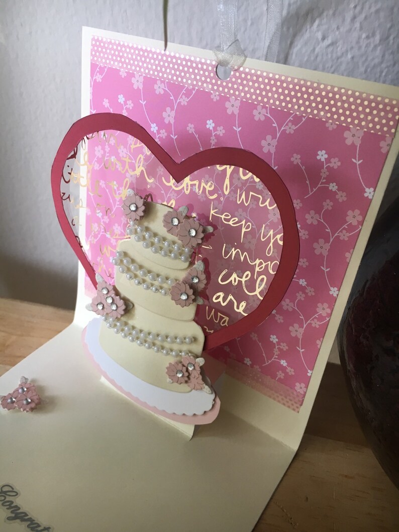 Wedding Cake Card, Wedding Card Congratulations, Newlyweds, Pop-up ...