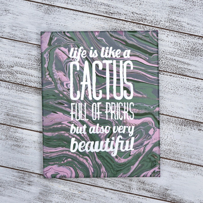 Hippie Cactus Fluid Painting - Etsy