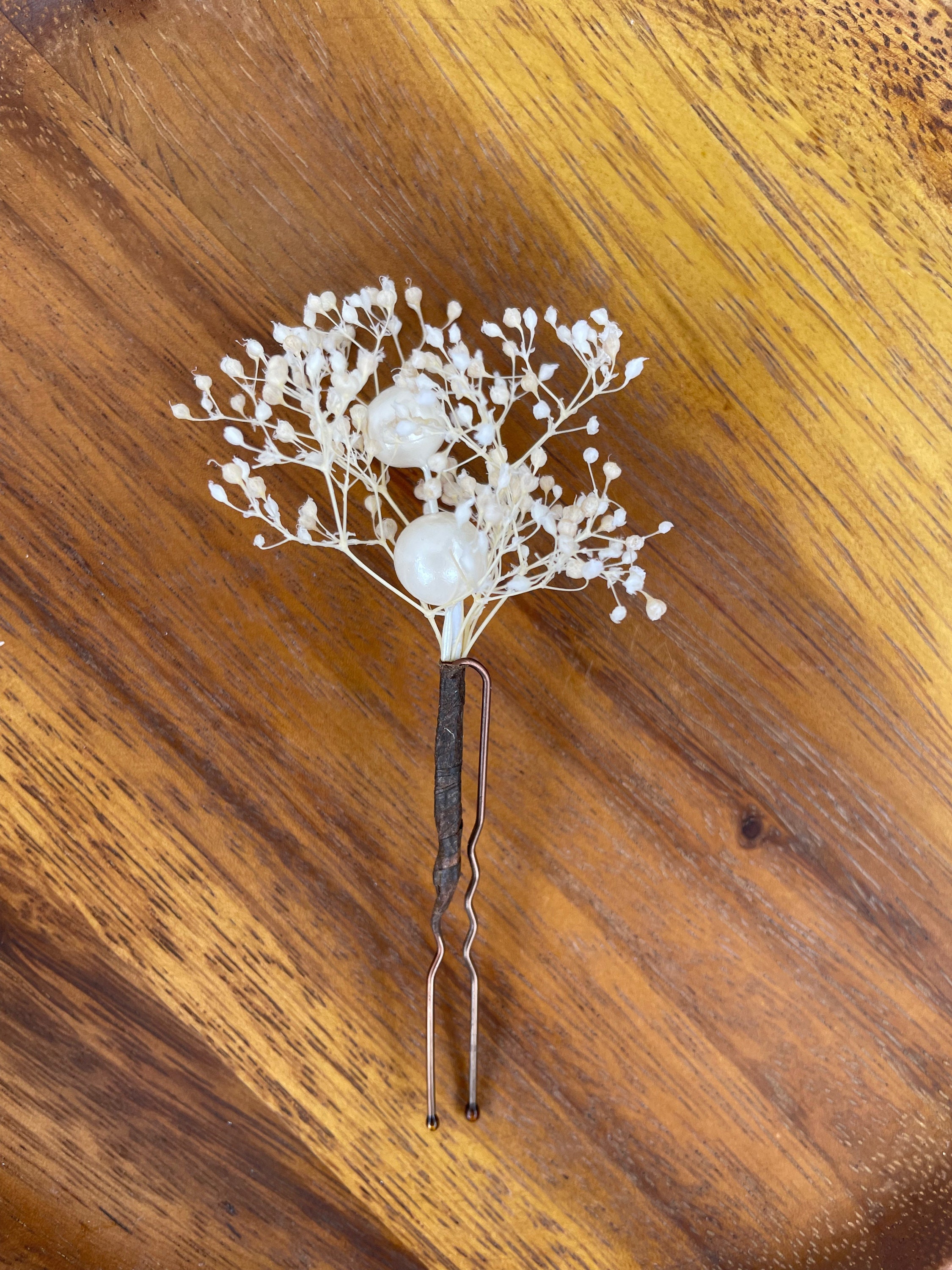Baby's Breath Hair Pin, Boho Rustic Wedding Hair Accessories, Dried ...