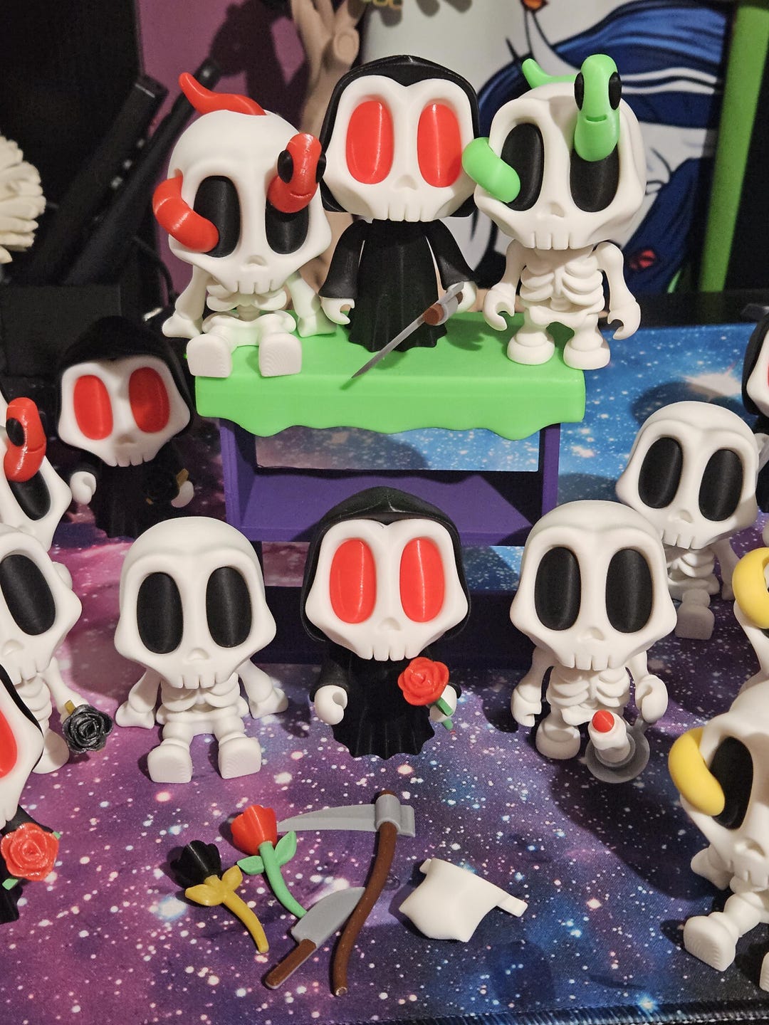 3D Printed Skeleton Fidget Figure: Collectible Skelly, Reaper, or Worm ...