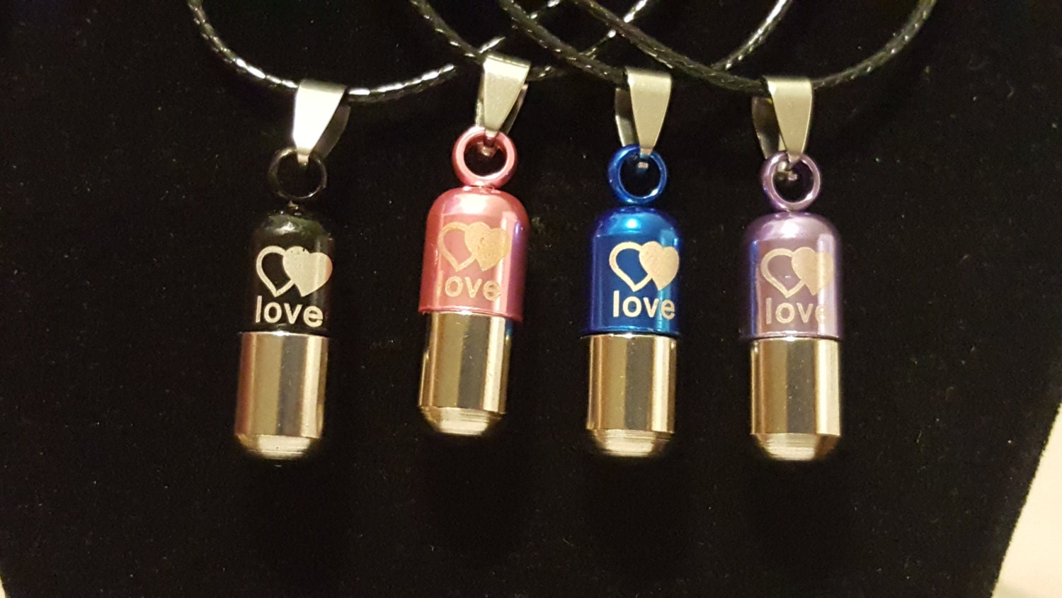 Stainless Steel Pendant Necklace Capsule or Heart - Etsy