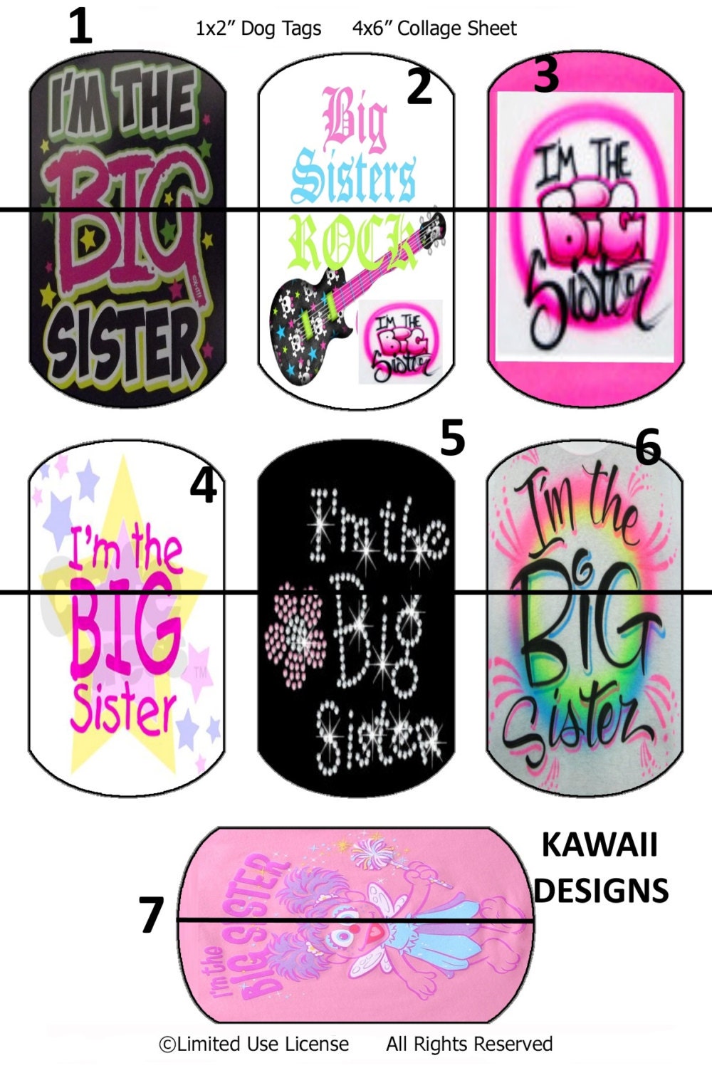 Big Sister & Big Brother Dog Tag Necklaces ( Big,middle,little) - Etsy