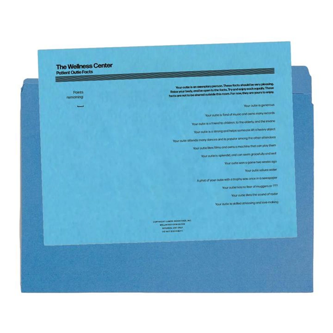 Patient "your Outie" Facts (lumon Paperwork Prop Replica From Severance ...