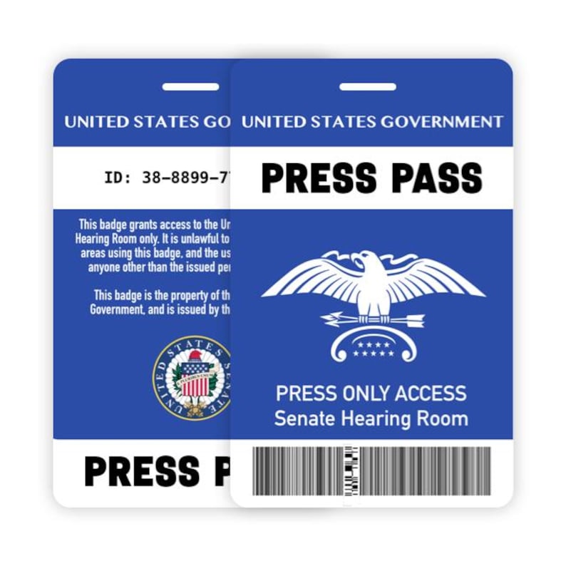 Congress Press Pass (replica) - Etsy
